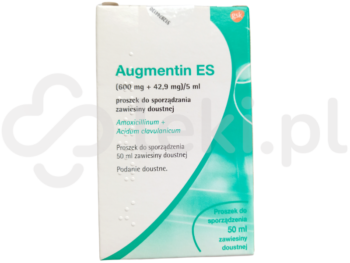 Augmentin ES, (600 mg + 42,9 mg)/5 – stosowanie u dzieci | leki.pl