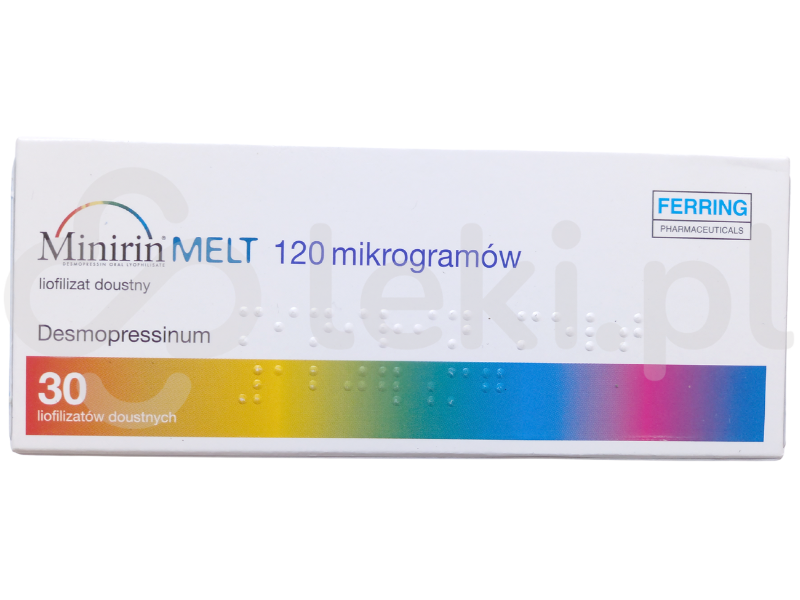 Minirin Melt, liofilizat doustny, 120 µg, opakowania: 30 szt., 100 szt.